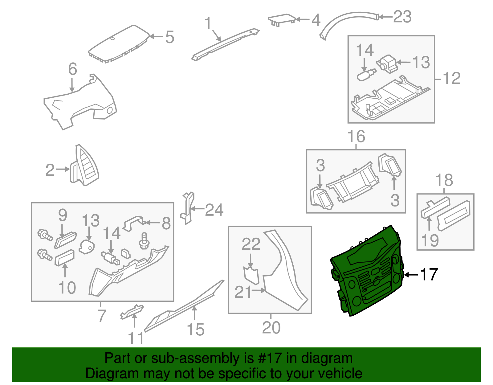 68260-1LA0A - 2017-2020 Nissan Armada - Radio Trim | Anicra Nissan Parts