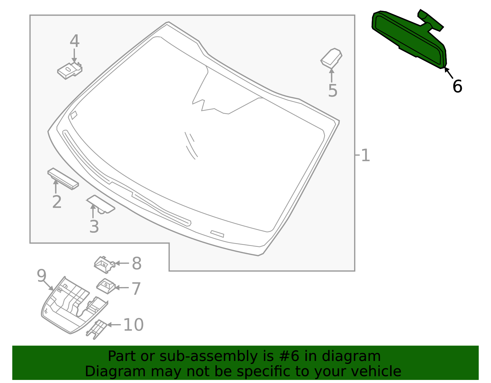 85110-L1000 - Mirror Inside 2021-2026 Kia | Kia.Parts Store