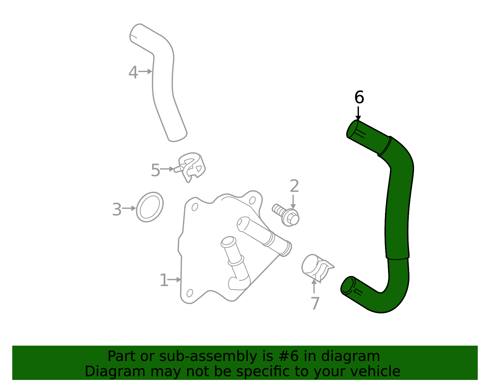 2019-2025 Toyota Engine Coolant Hose 16264-25030 | Sparks Parts