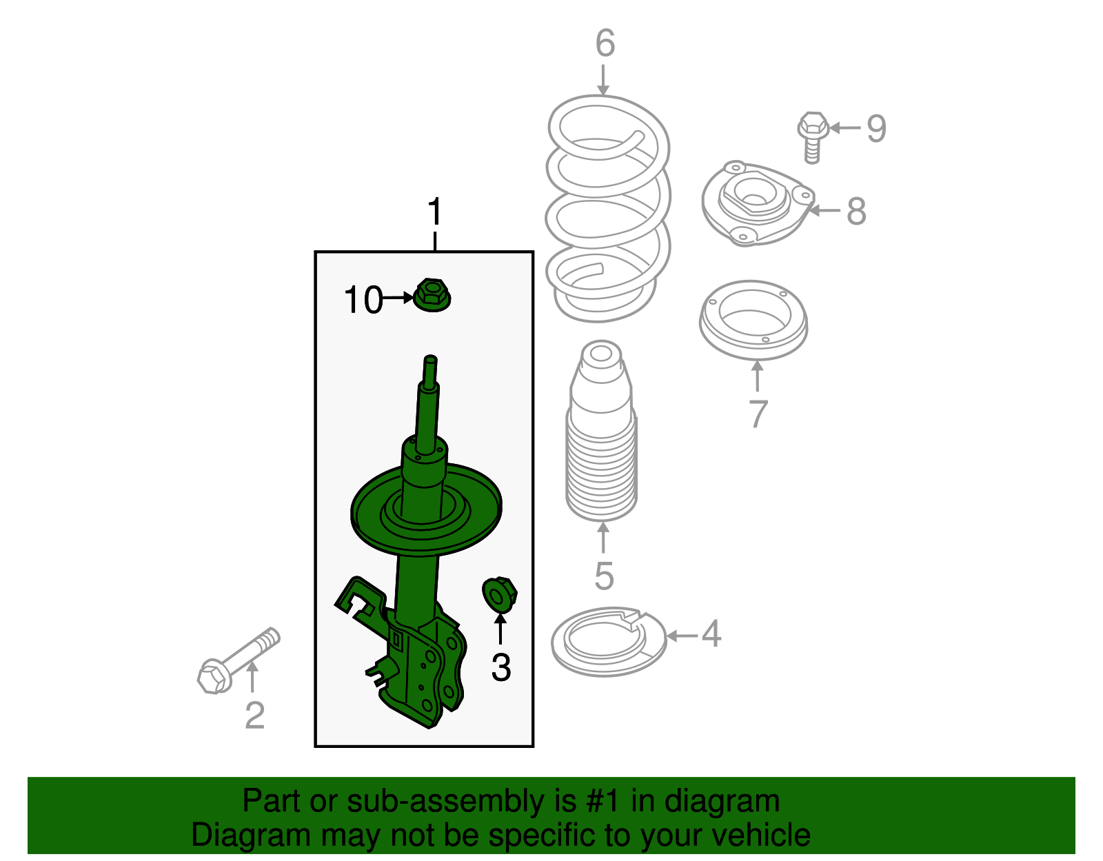 2013-2015 Nissan Strut E4303-1VK0A | Parts for Nissans