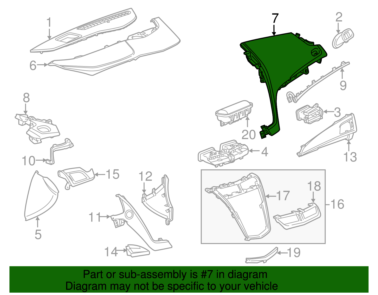 2014-2019 Cadillac CTS Upper Trim 84496851 | Capital Chevy Parts