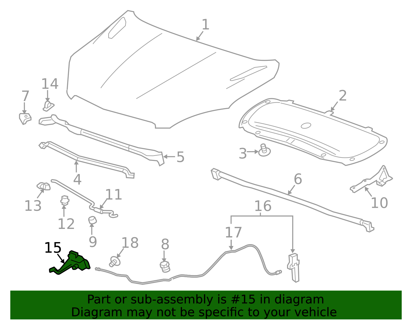 42595591 - 2017-2018 Buick Encore - Hood Primary and Secondary Latch ...