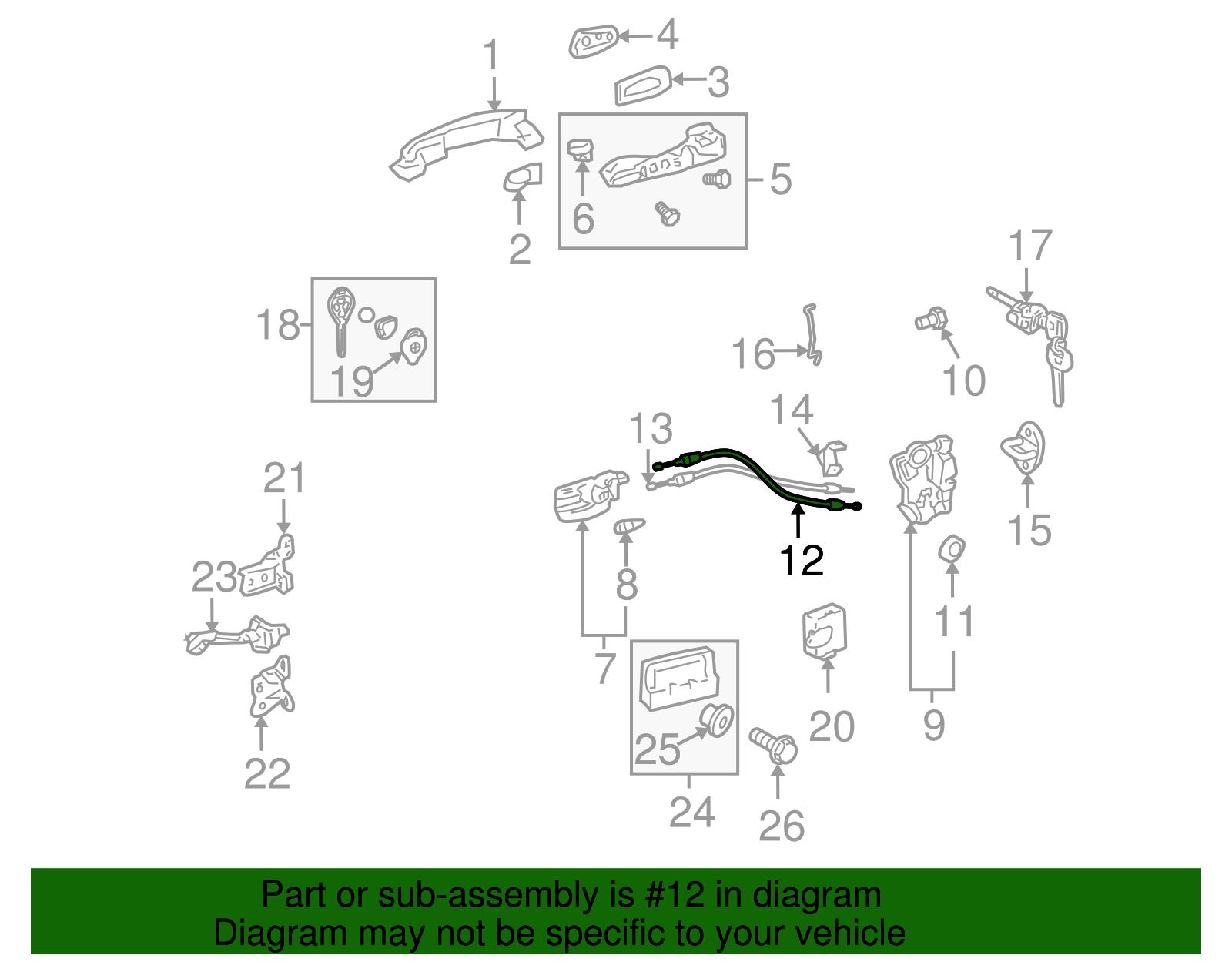 2005-2010 Scion tC Lock Cable 69710-21030 | Toyota Parts Center