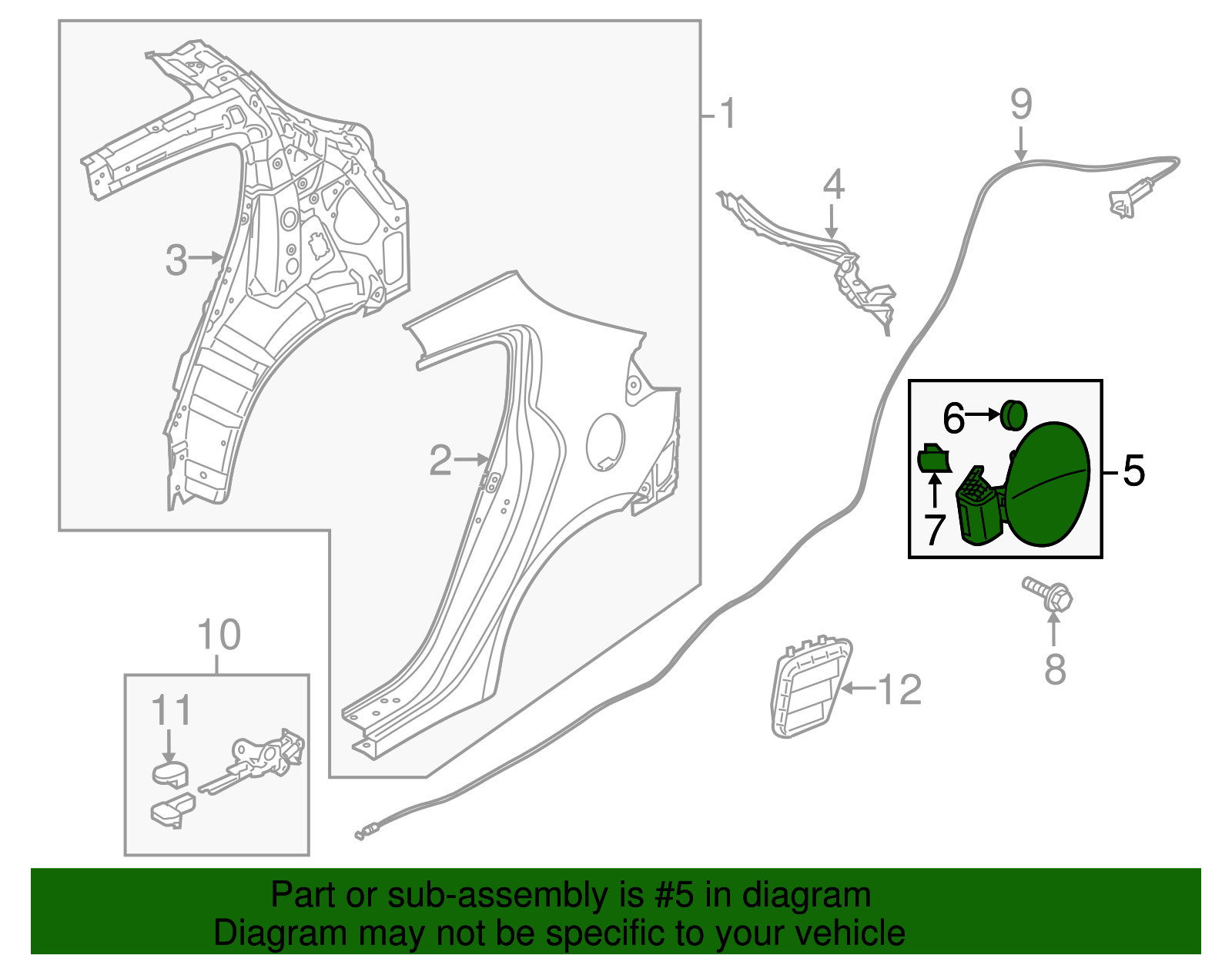 69510-A7500 - Fuel Door 2014 Kia Forte5 | Kia Cheap Parts