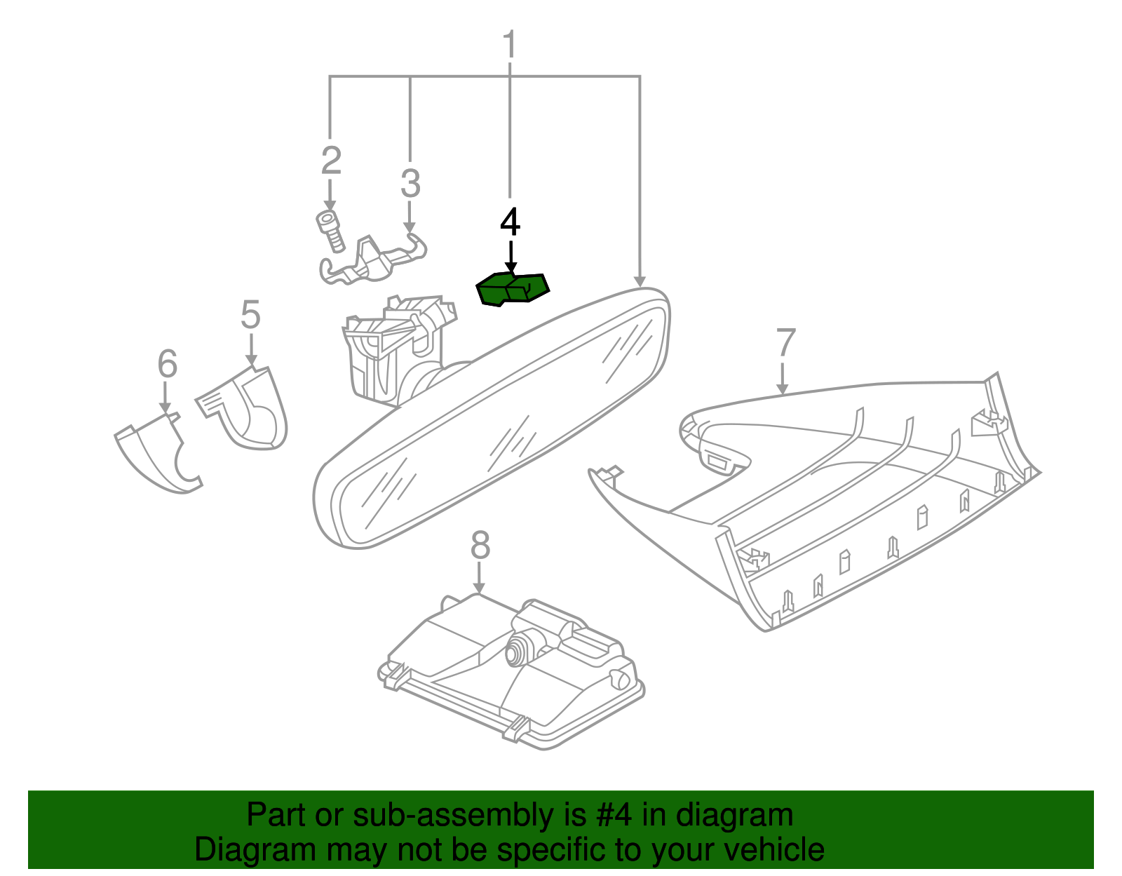 8K0-971-834 - Mirror Inside Connector 2018-2025 Volkswagen | OEM VW ...