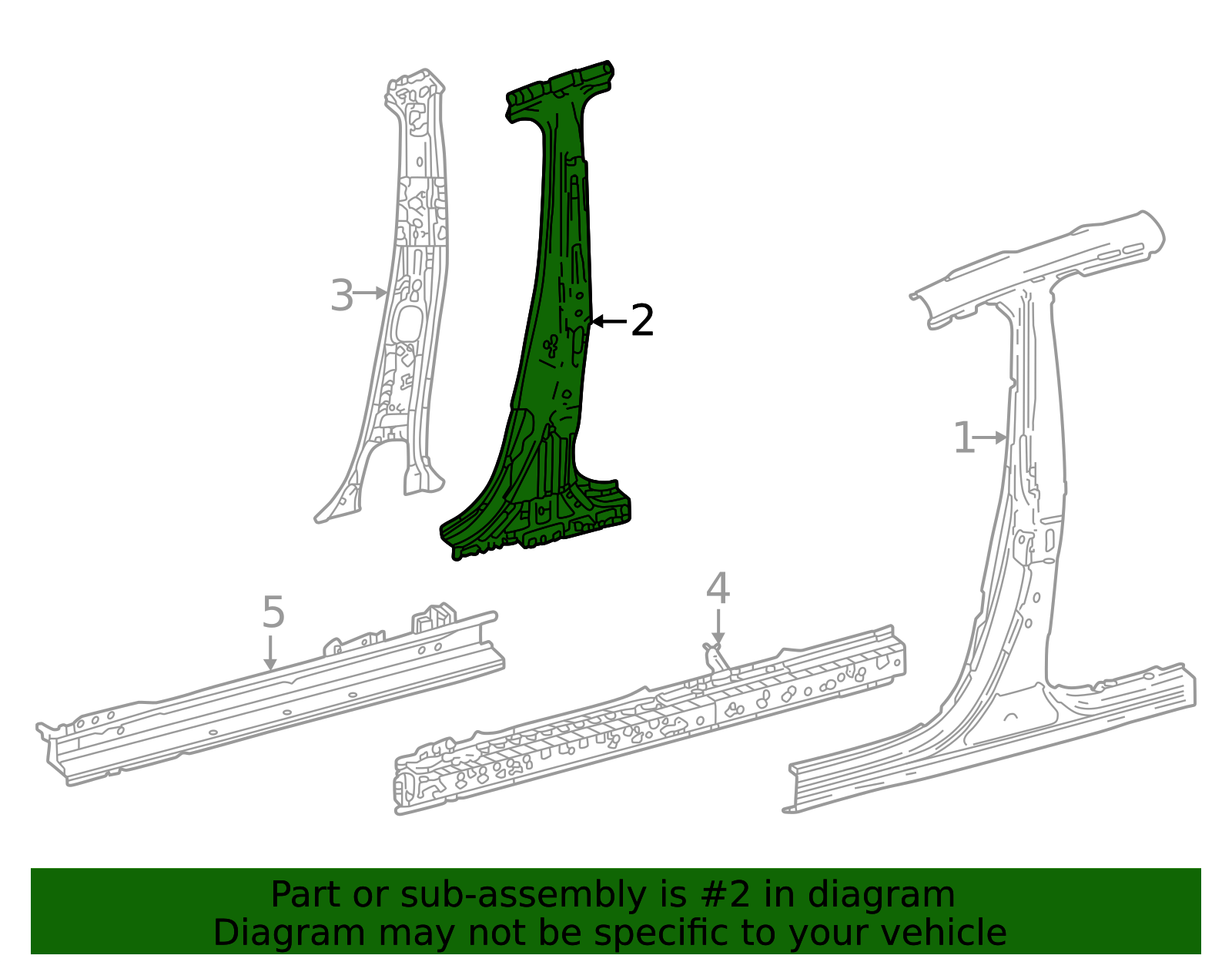 61302-48080 - High-Quality Center Pillar Reinforced for 2024-2025 Lexus ...