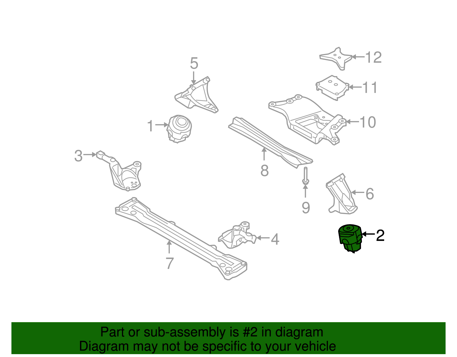 4F0-199-379-BM - Motor Mount 2007-2011 Audi S6 | Audi OEM Parts Guy