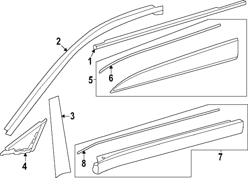 75754-30150 - 2023-2024 Toyota Crown - Upper Molding | Nucar Toyota Parts