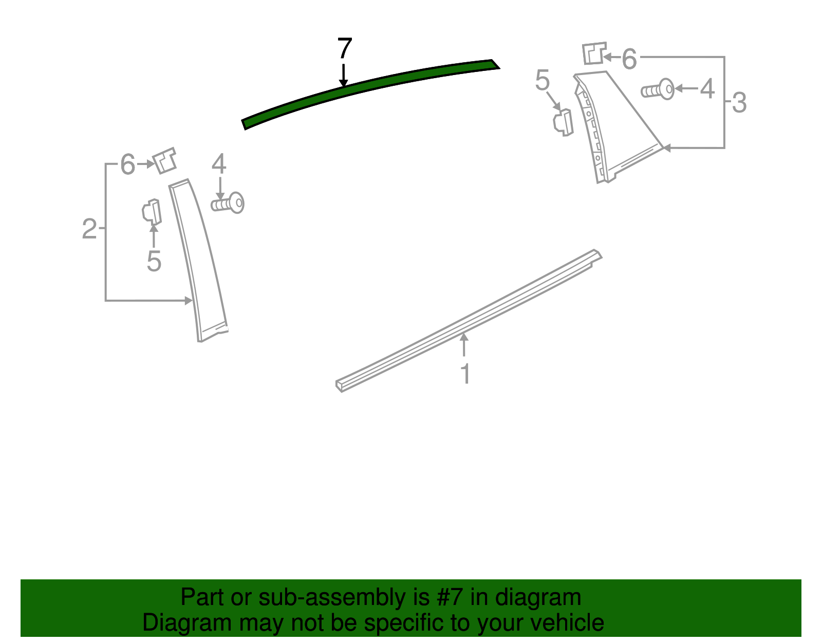 2016-2025 Chevrolet Malibu Rear Driver Side Door Window Upper Reveal ...