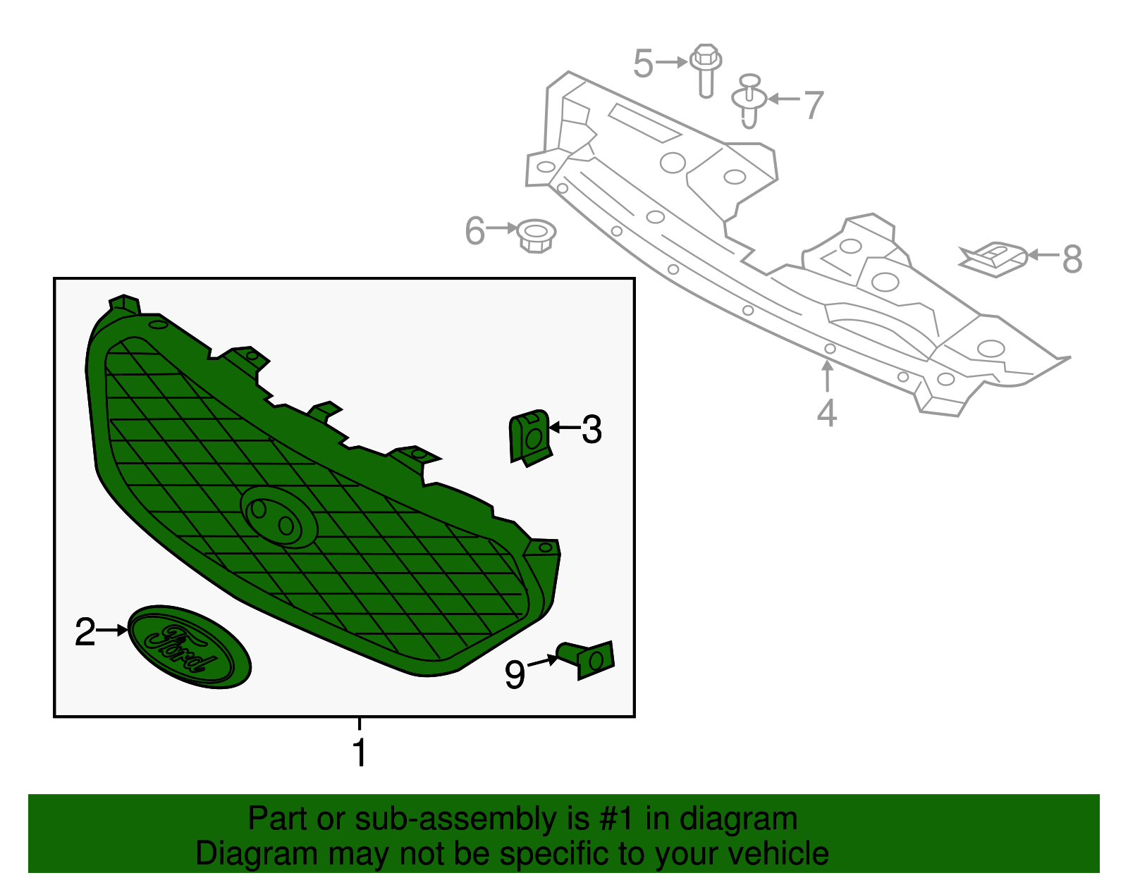 DG1Z-8200-AA - Grille 2013-2019 Ford | Big 3 Auto Parts