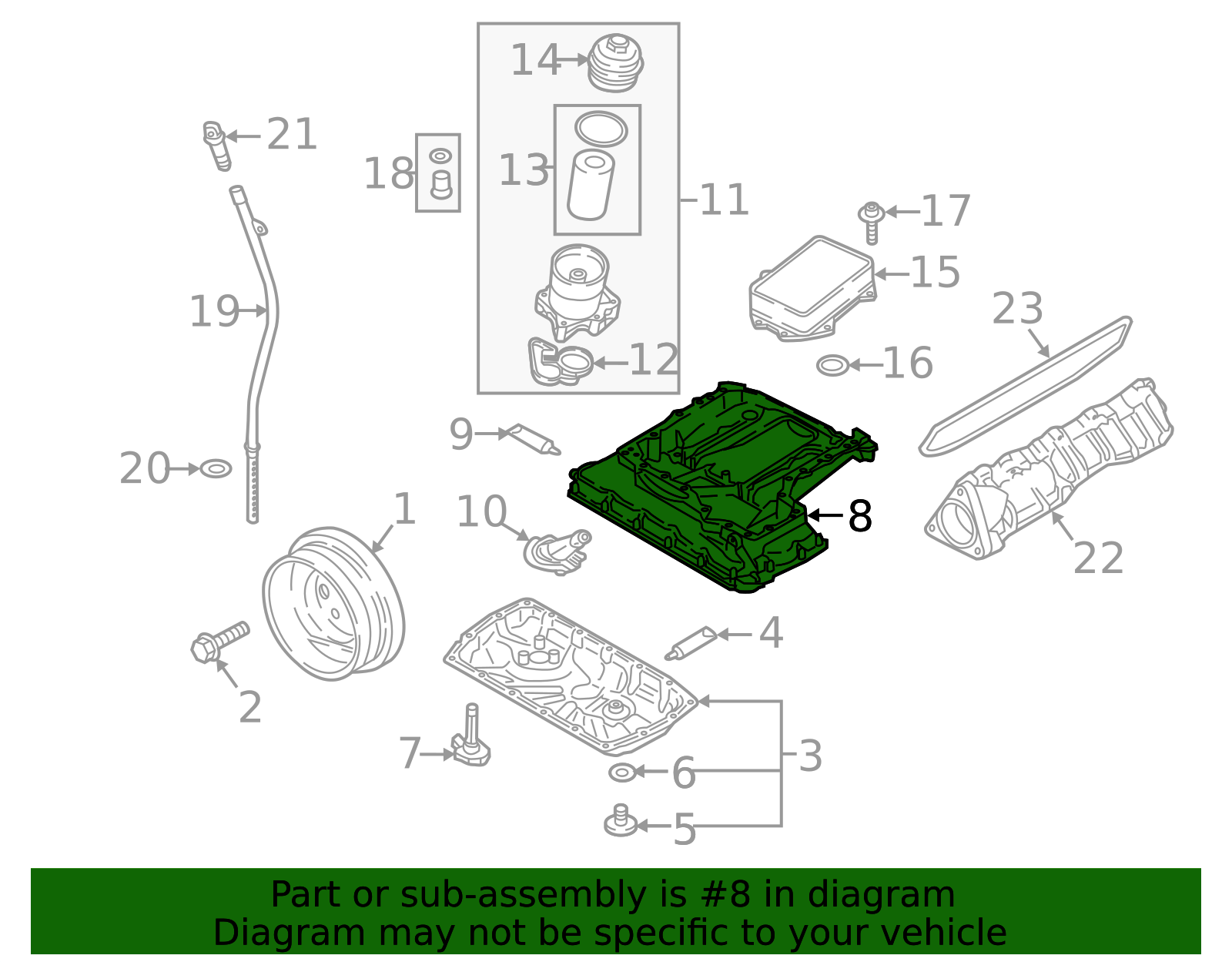 2018-2025 Audi Oil Pan 06M-103-603-AM | TascaParts.com