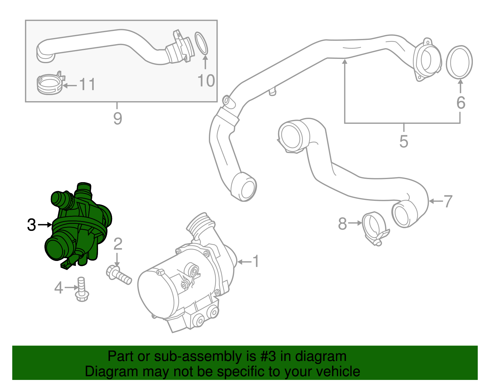 11538671516 - 2010-2017 BMW Engine Coolant Thermostat Kit (11-53-8-671 ...