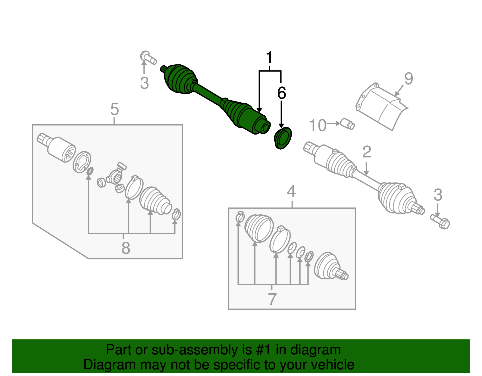 5WA-407-272-R - Axle Assembly 2009-2018 Volkswagen | Volkswagen Parts ...