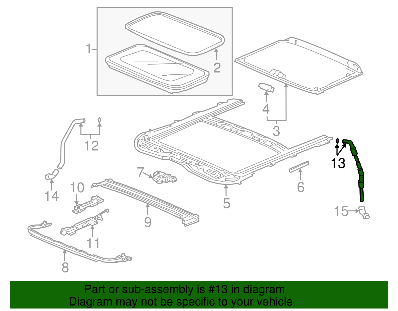 70060-T2A-A00 - 2013-2017 Honda Accord - Tube Rear Drain (Sunroof ...