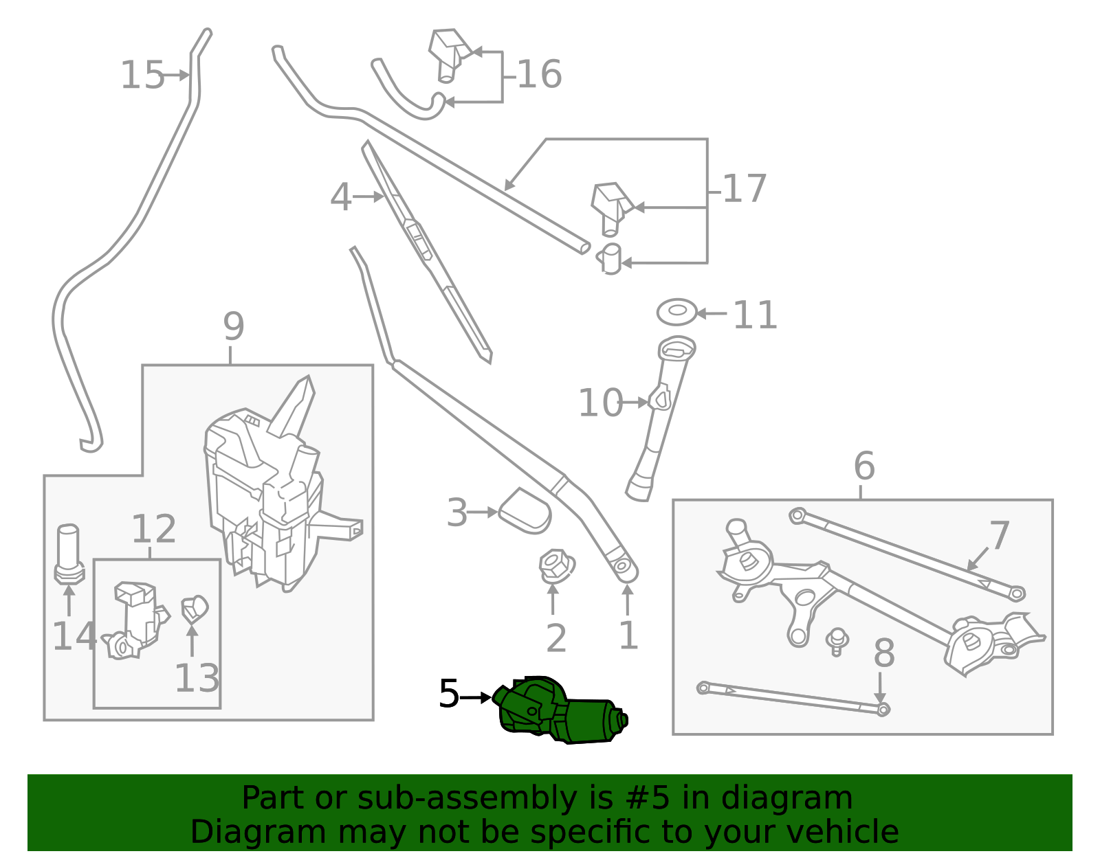2016-2017 Nissan Quest Wiper Motor 28810-6AX0A | QuirkParts