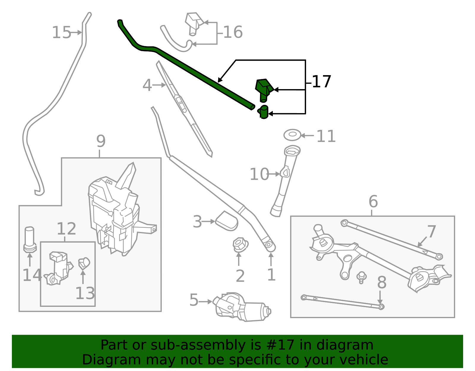 28933-1JA1B - High-Quality Windshield Washer Nozzle for 2014-2017 ...