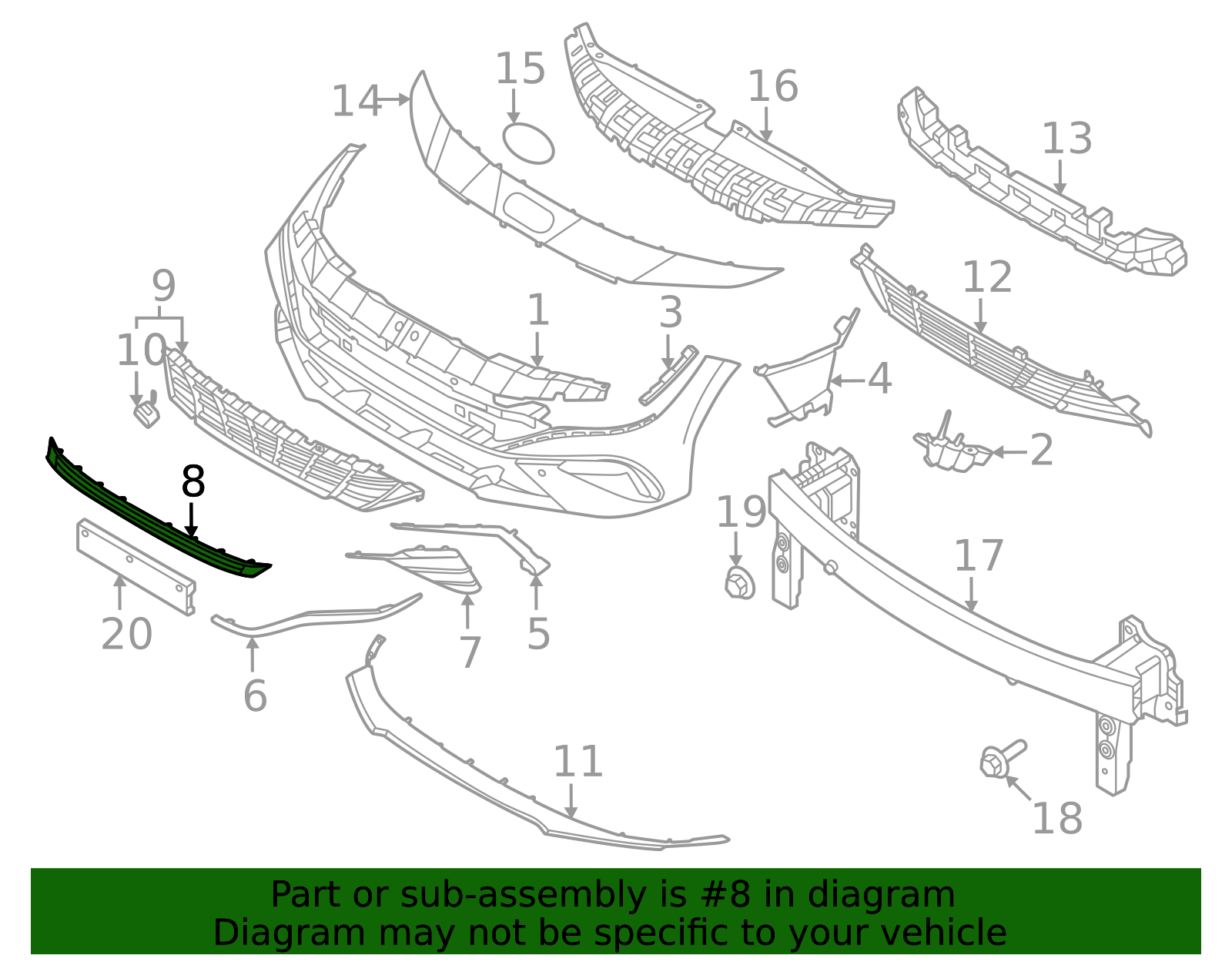 Hyundai - 86370-AAAA0 - Upper Grille - 2024-2025 Hyundai Elantra | OEM ...
