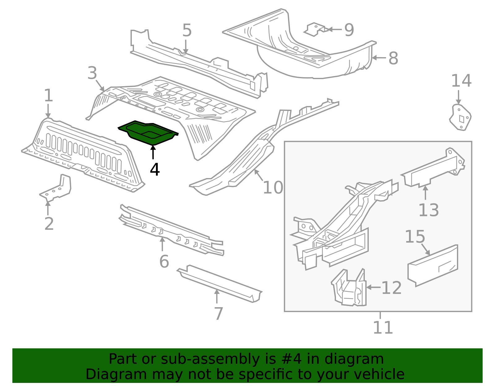 95429562 - Number 5 Floor Panel Cross Bar - 2017-2021 Chevrolet Bolt EV ...