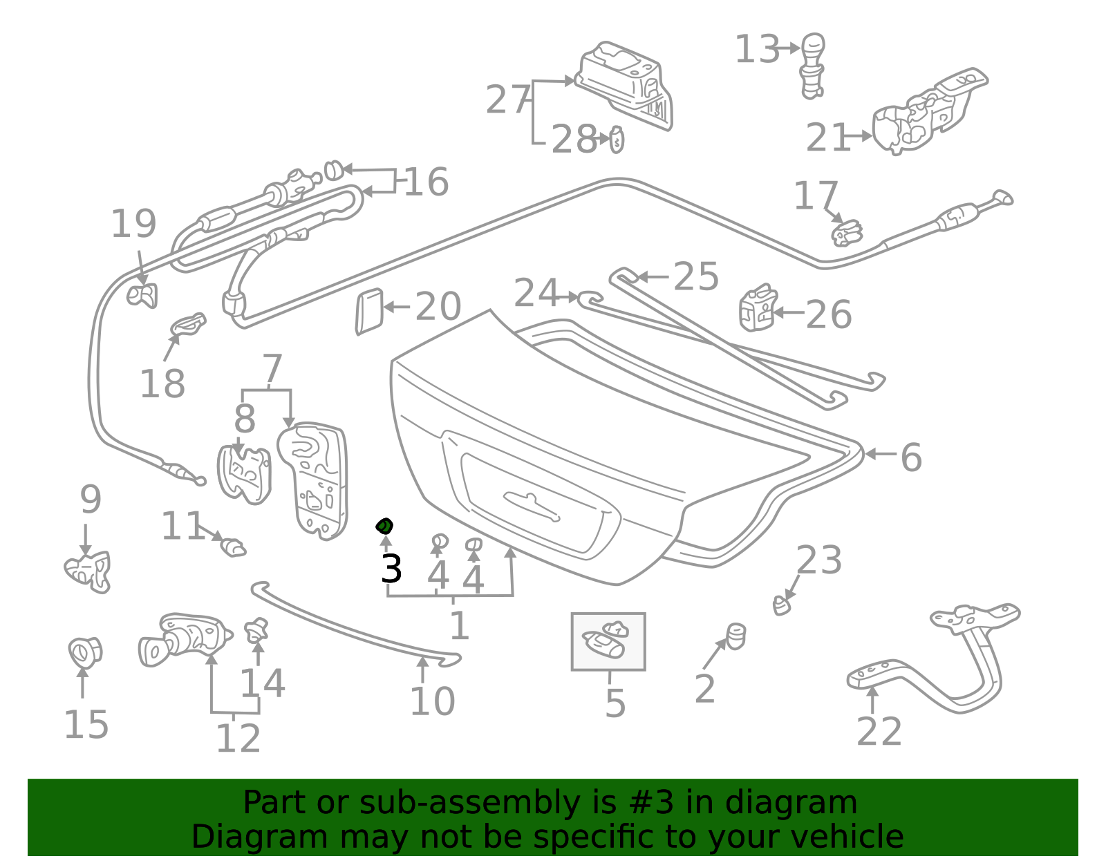 90306-SX8-T01 - Trunk Lid Clip 2001-2005 Honda Civic | Honda Parts Online