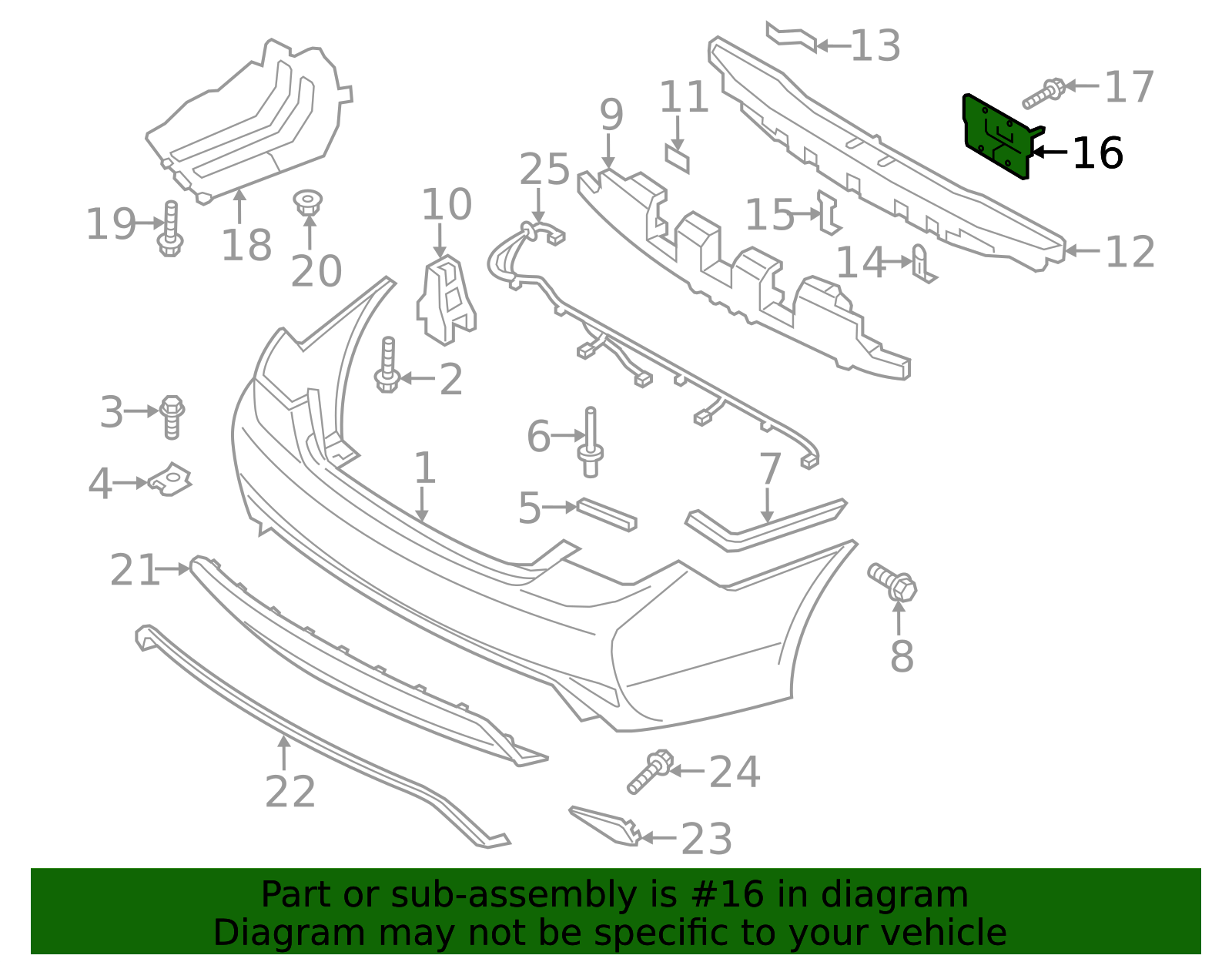 2011-2015 Hyundai Sonata Bumper Cover Bracket 86614-3S010 | MotorMotor