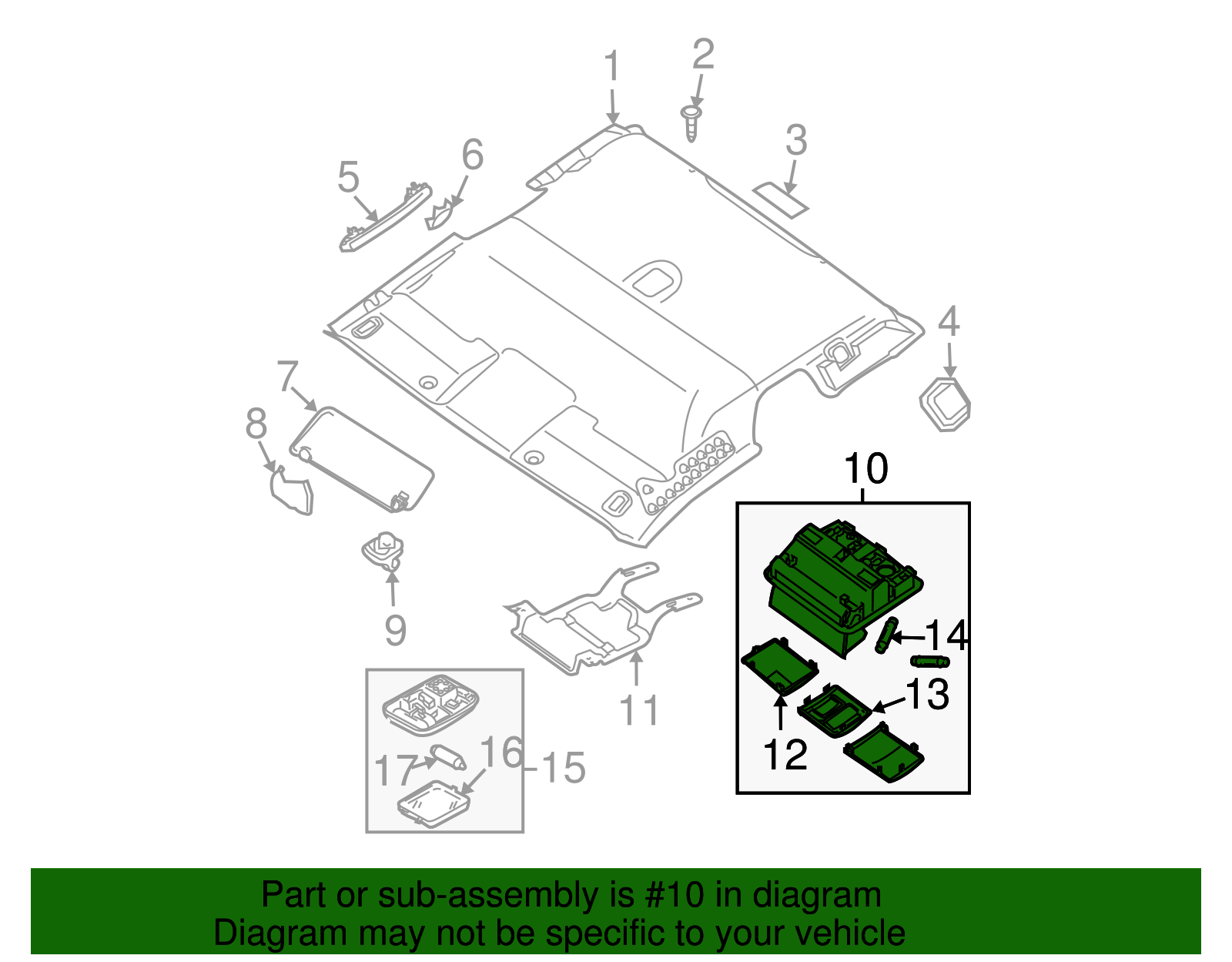 2018-2021 Nissan Frontier Map Lamp Assembly 26430-9BP0A | Nissan RVA