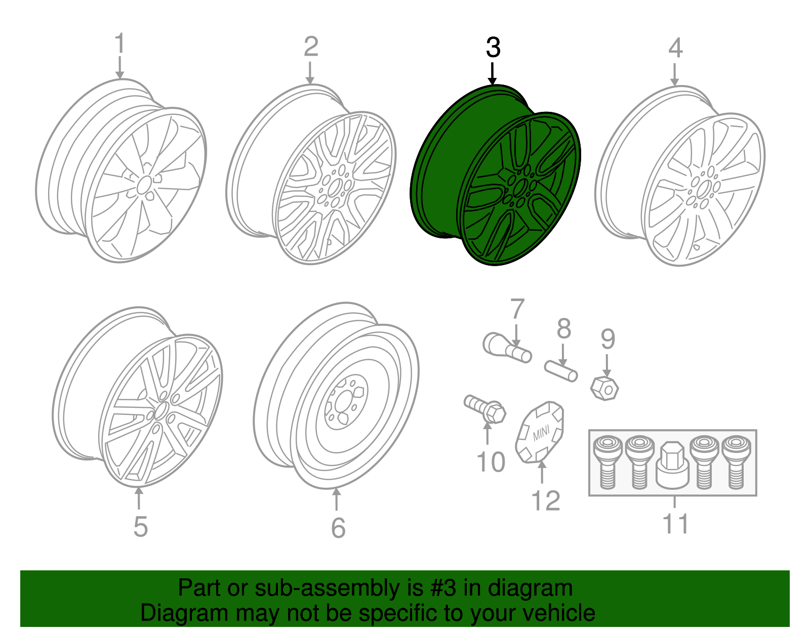 2014-2024 Mini Wheel, Alloy 36-11-6-855-115 | Mini Parts Direct