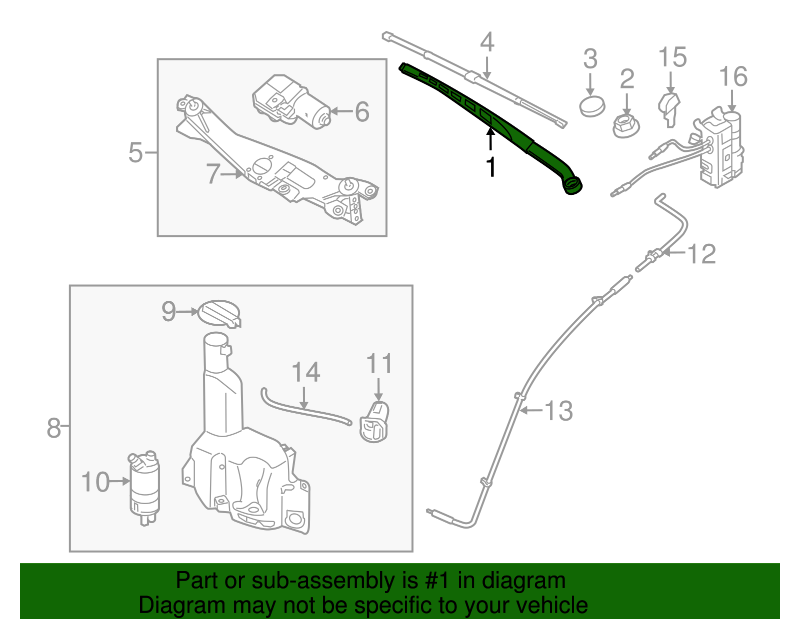 Hyundai - 98311-3N100 - Wiper Arm - 2011-2016 Hyundai Equus | OEM ...