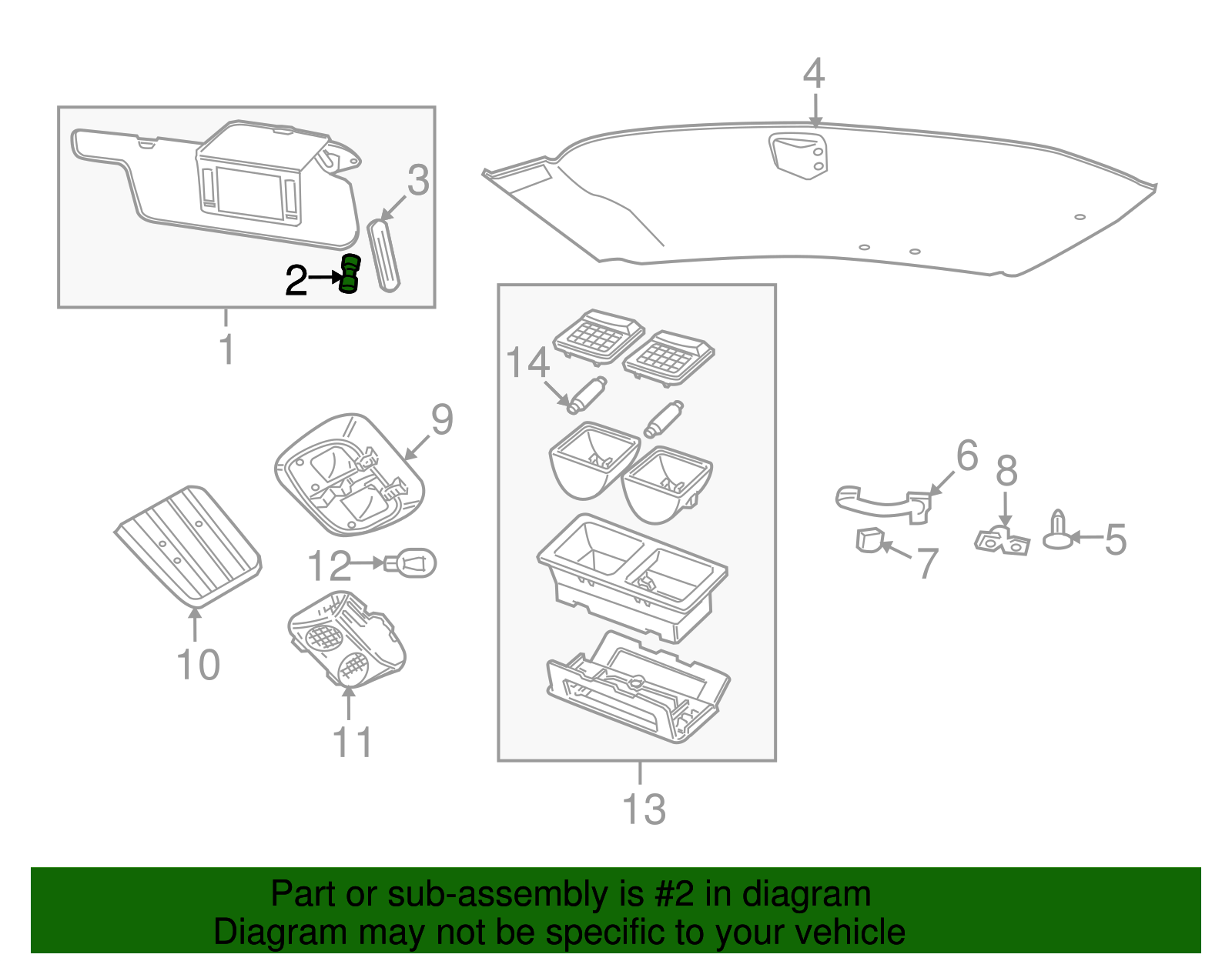 F3XY-13466-D - Sun Visor Light Bulb 1998-2023 Ford | Ford Parts Center