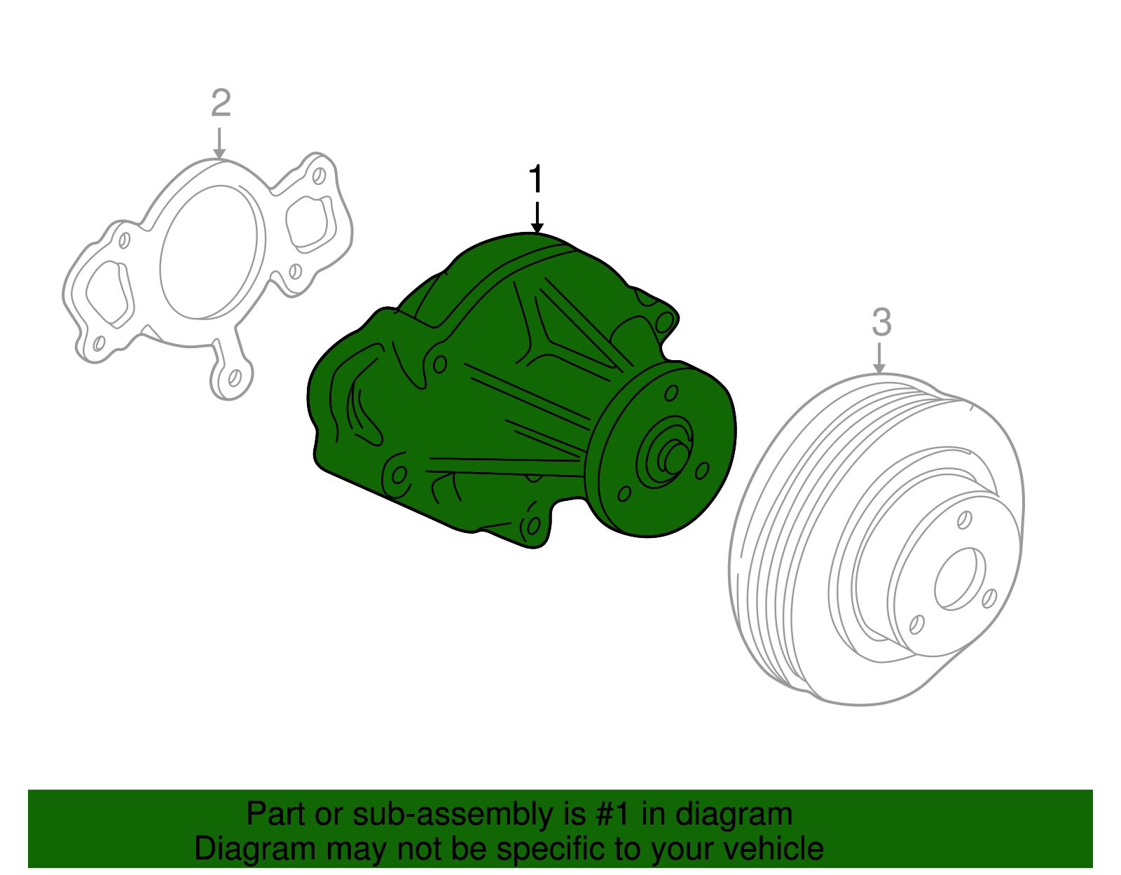 2W9Z-8501-BB - Water Pump Assembly 2000-2006 Ford | Big 3 Auto Parts