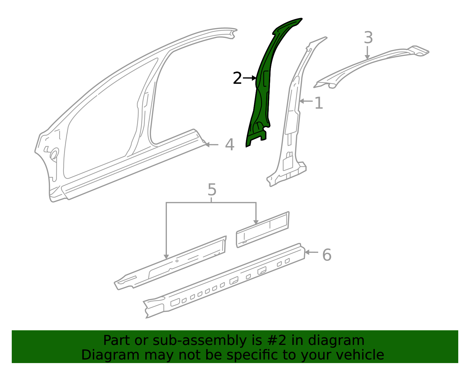 2006-2016 Chevrolet Passenger Side Center Pillar Outer Panel ...