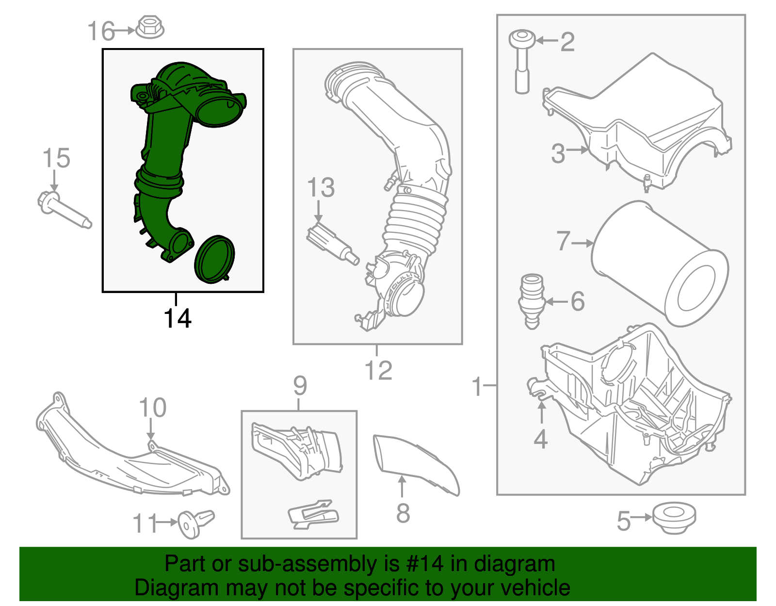 2014-2016 Ford Transit Connect Intake Hose BV6Z-9C623-C | Awesome Parts ...