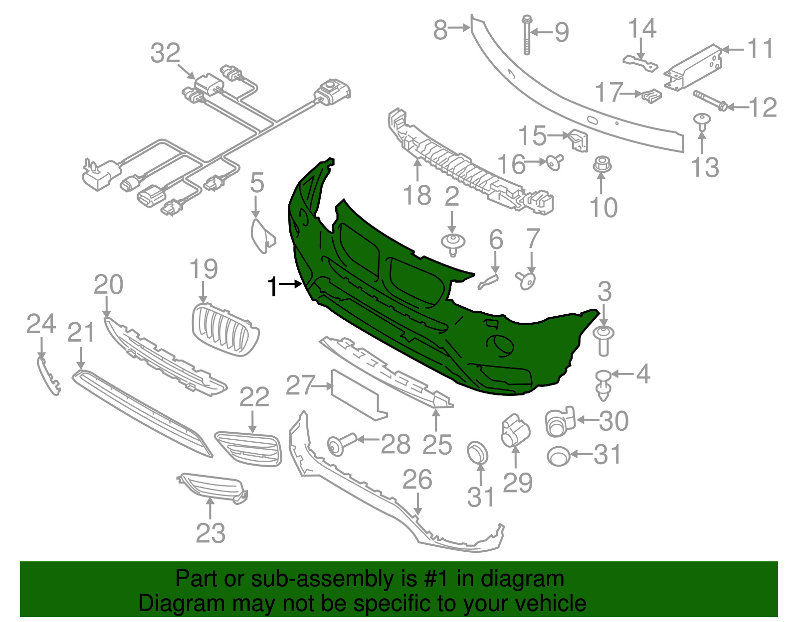 51-11-7-389-903 - Bumper Cover 2015-2017 BMW X3 | BMWPartsDirect.com