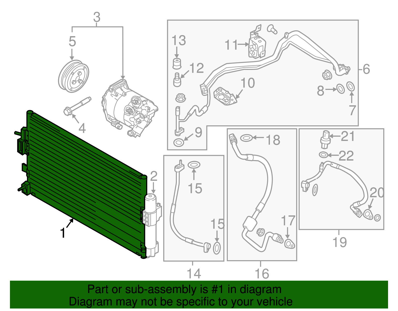 2015-2018 Ford Focus | Condenser | DV6Z-19712-G | Walls' Ford Parts
