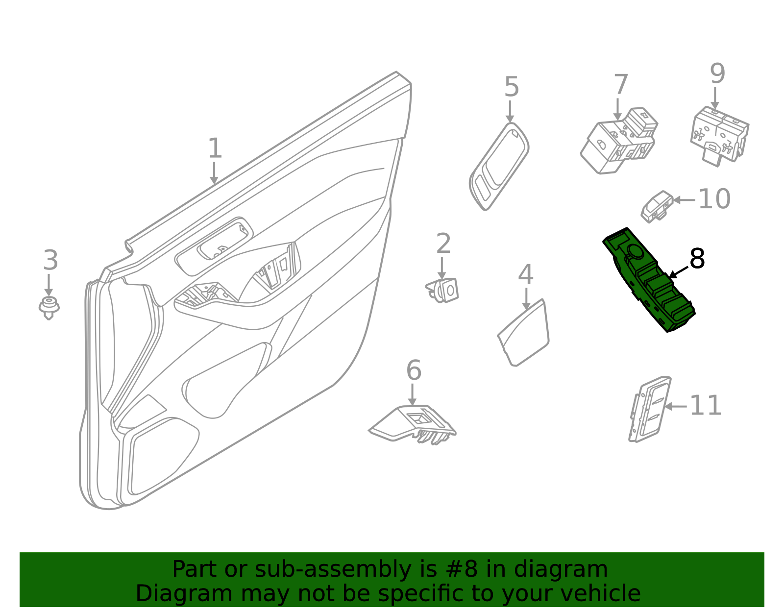 Genuine Master Window Switch Assembly (lh) (t33 Rogue) - 25401-6RE0C ...