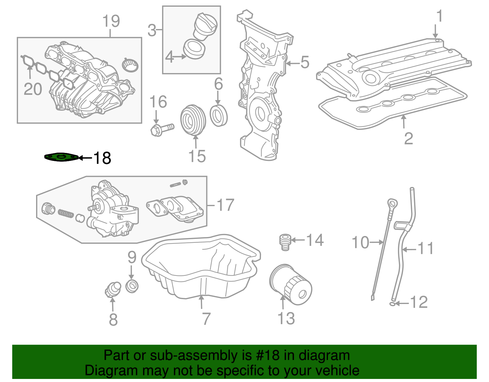 2001-2015 Toyota Genuine Toyota 2.4L 2AZ-FE Oil Pump Gasket 15193-0H010 ...