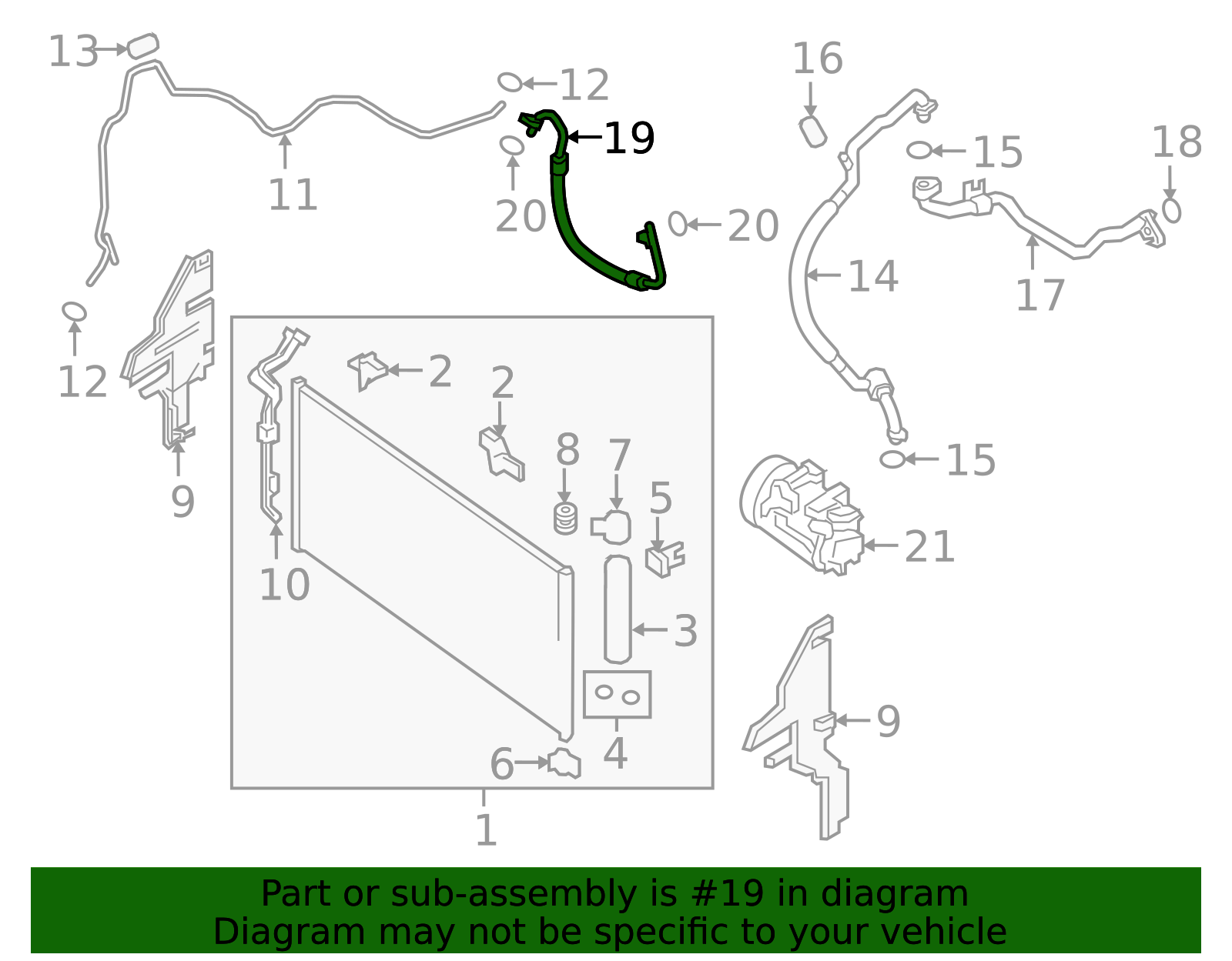 92490-9HP1A - A/C Refrigerant Discharge Hose 2014-2023 Nissan ...