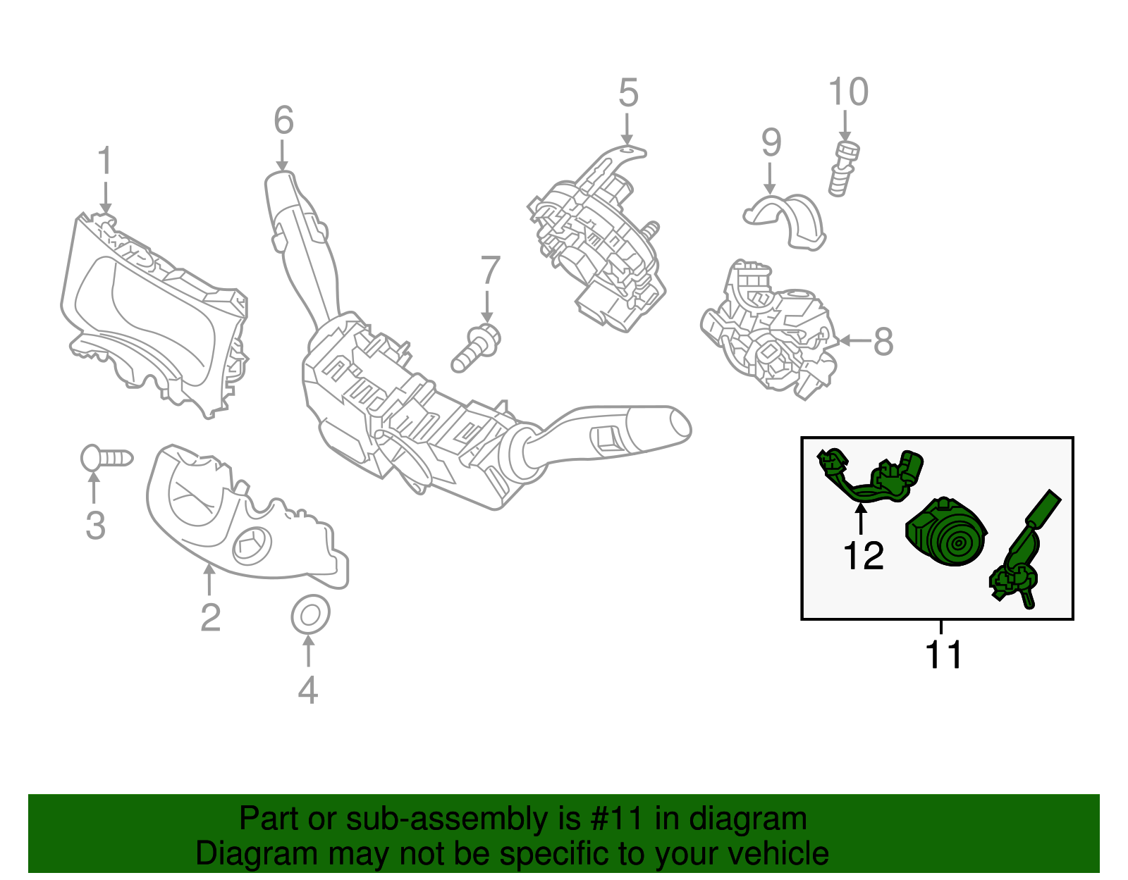 Hyundai - 81900-D3E00 - Ignition Lock Cylinder - 2016-2018 Hyundai ...
