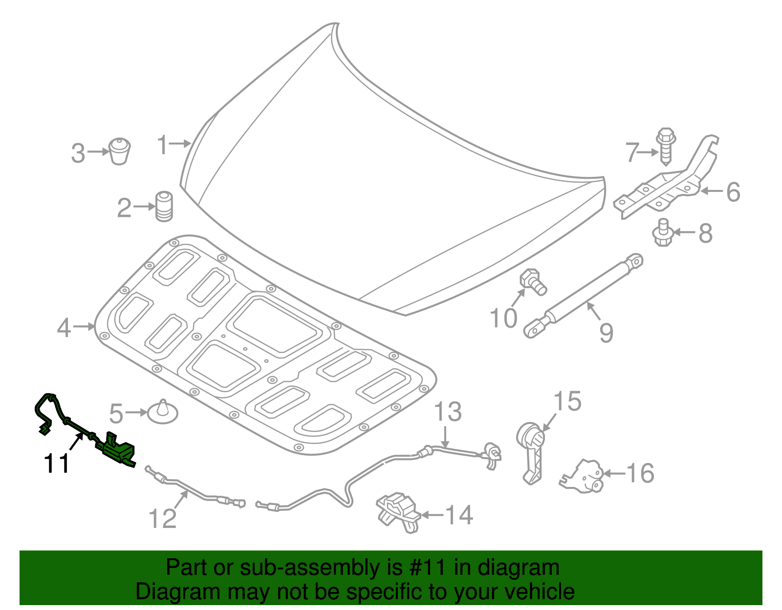 2015-2017 Hyundai Sonata Latch 81130-C1100 | OEM Parts Online
