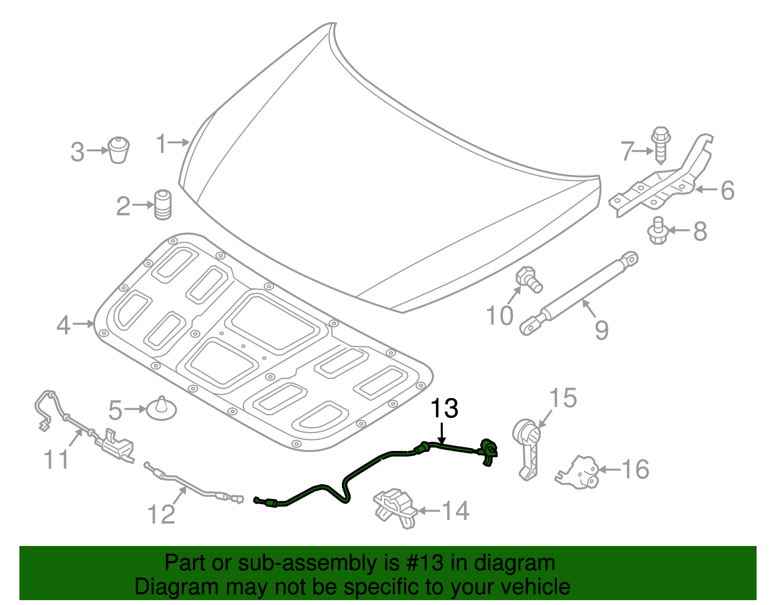 2011-2023 Hyundai Sonata Release Cable 81190-3Q000 | OEM Parts Online
