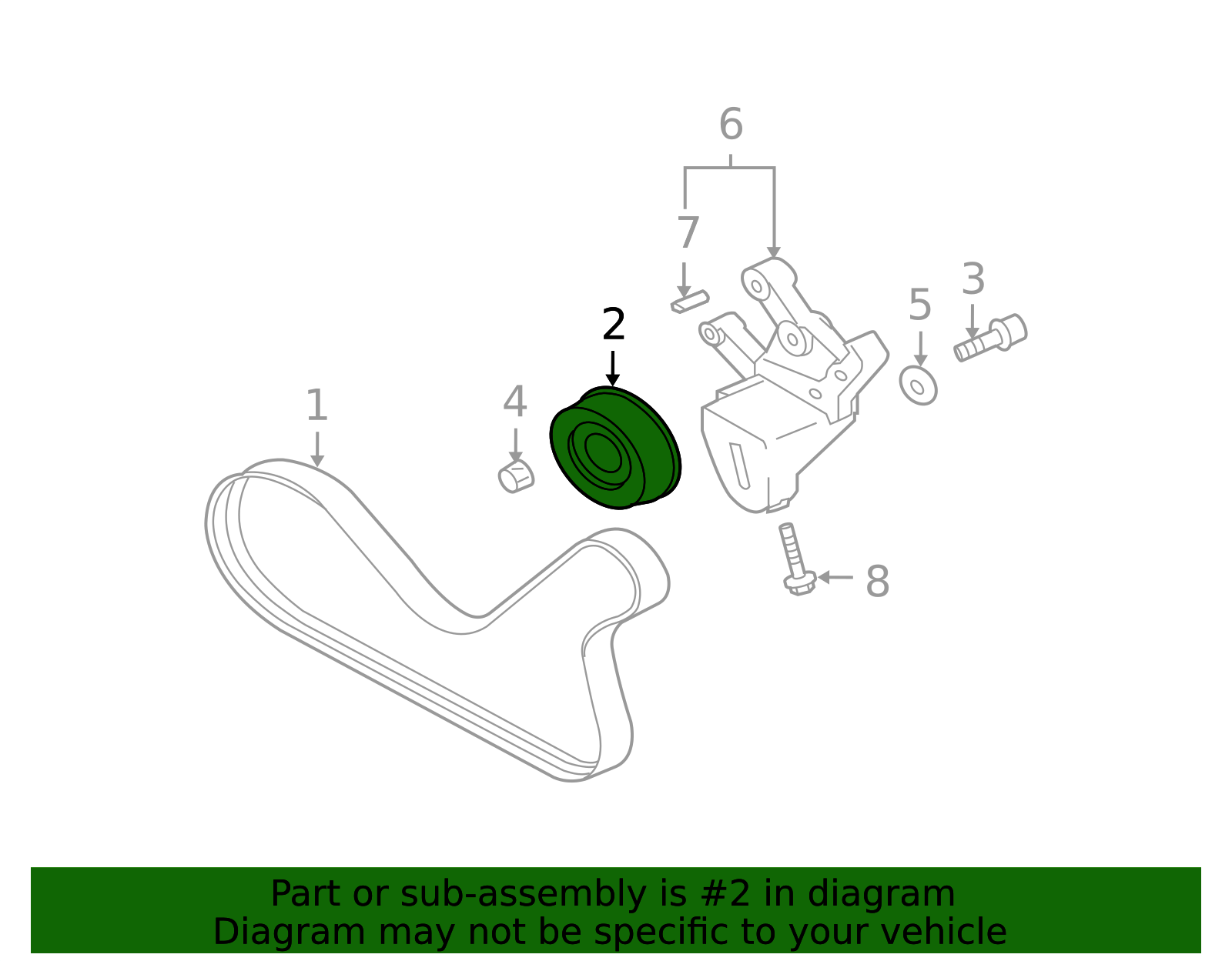 Belt Tensioner Serpentine alternator MD309783 | Mitsubishi Parts Warehouse