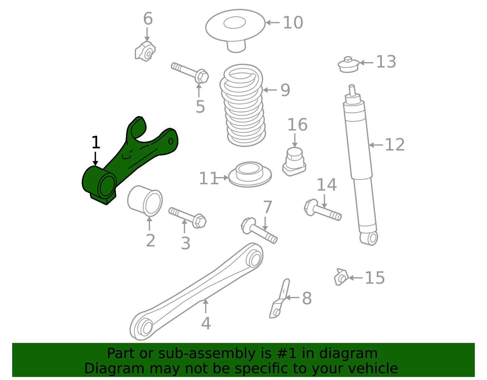 2005-2010 Ford Mustang Motorcraft™ Suspension Control Arm MCF-2677 ...