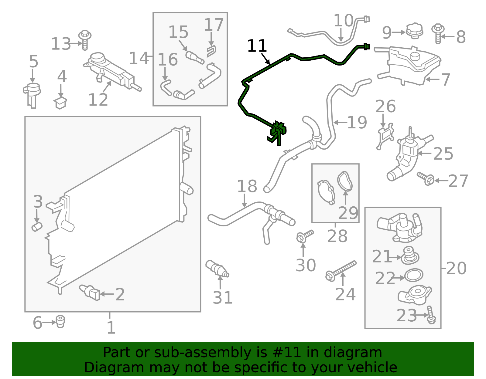 2013-2016 Ford Fusion Engine Coolant Reservoir Hose DG9Z-8A365-E | OEM ...