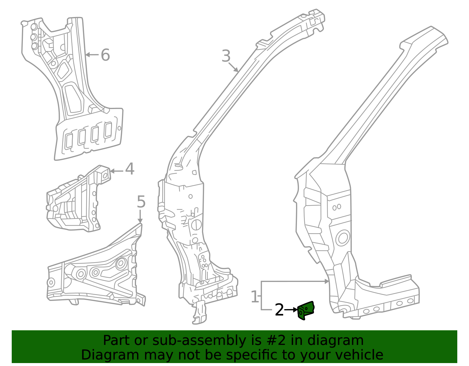 2024-2025 Toyota Grand Highlander Outer Hinge Pillar Bracket 53821 ...