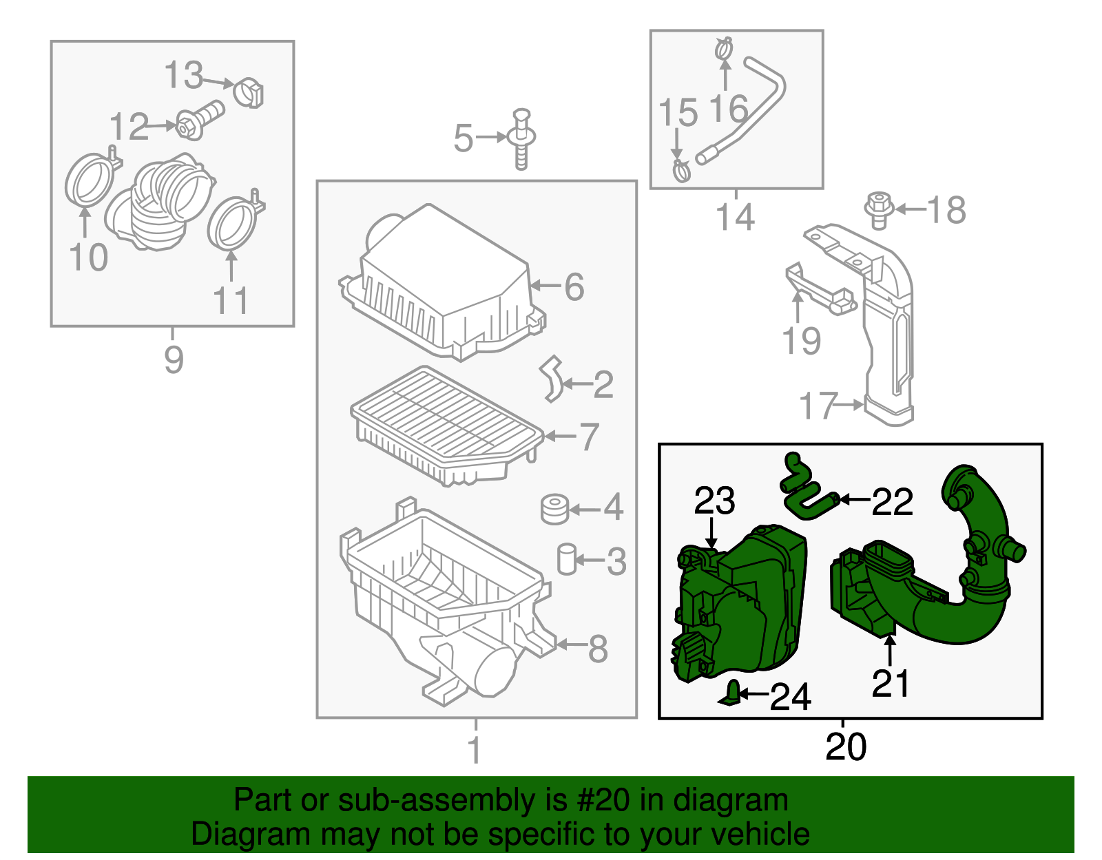 28211 1W150 - Duct Assembly 2012-2015 Kia Rio | Kia.Parts Store