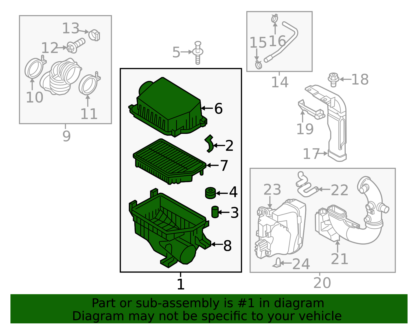 28110-1W170 - Air Cleaner Assembly 2016-2017 Kia Rio | Kia.Parts Store