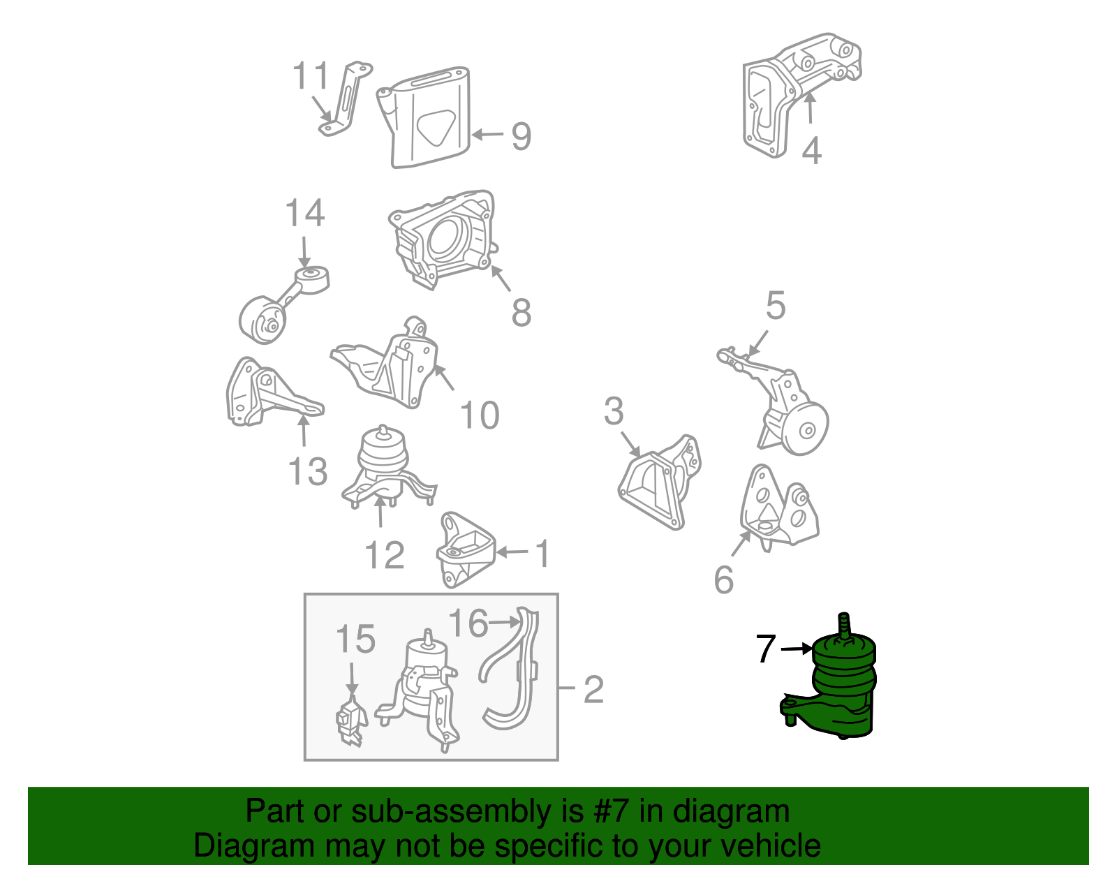 12371-0A060 - Rear Mount - 2004-2006 Lexus RX330 | My L Parts