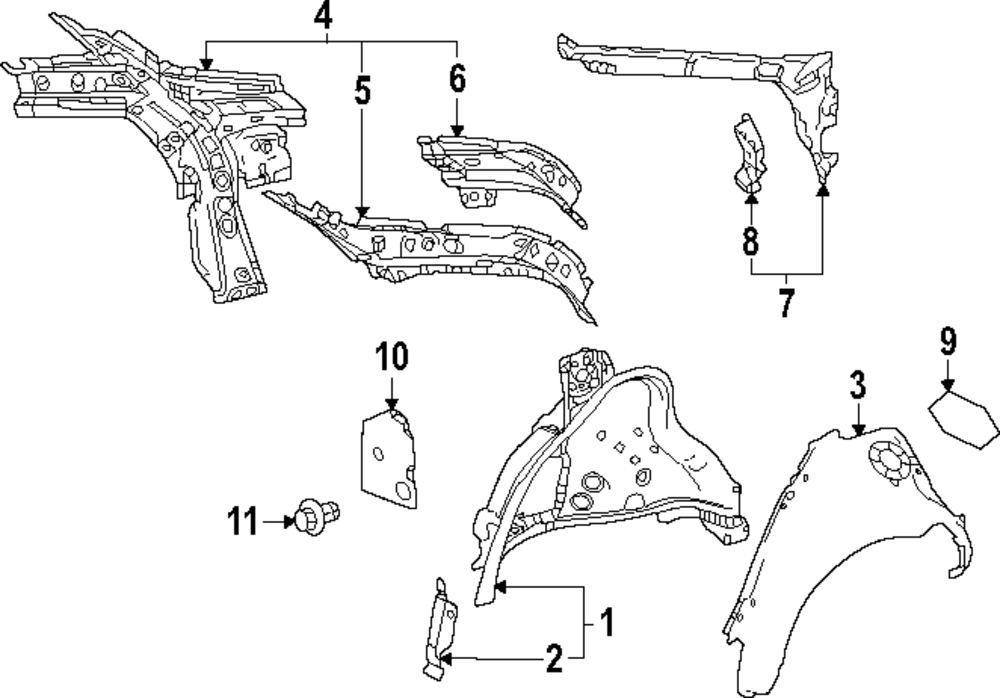 2023-2024 Toyota Upper Reinforced 61708-47900 | Toyota Parts Center