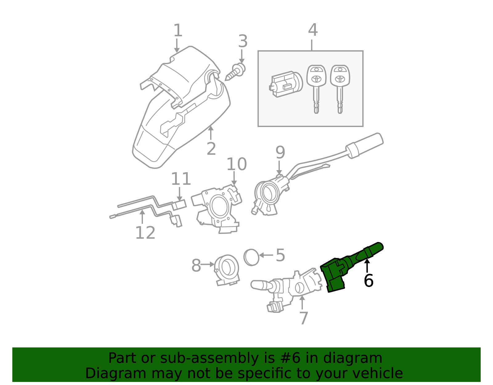 2009-2013 Toyota 2009-2013 Toyota - Windshield Wiper Switch 84652-04132 ...