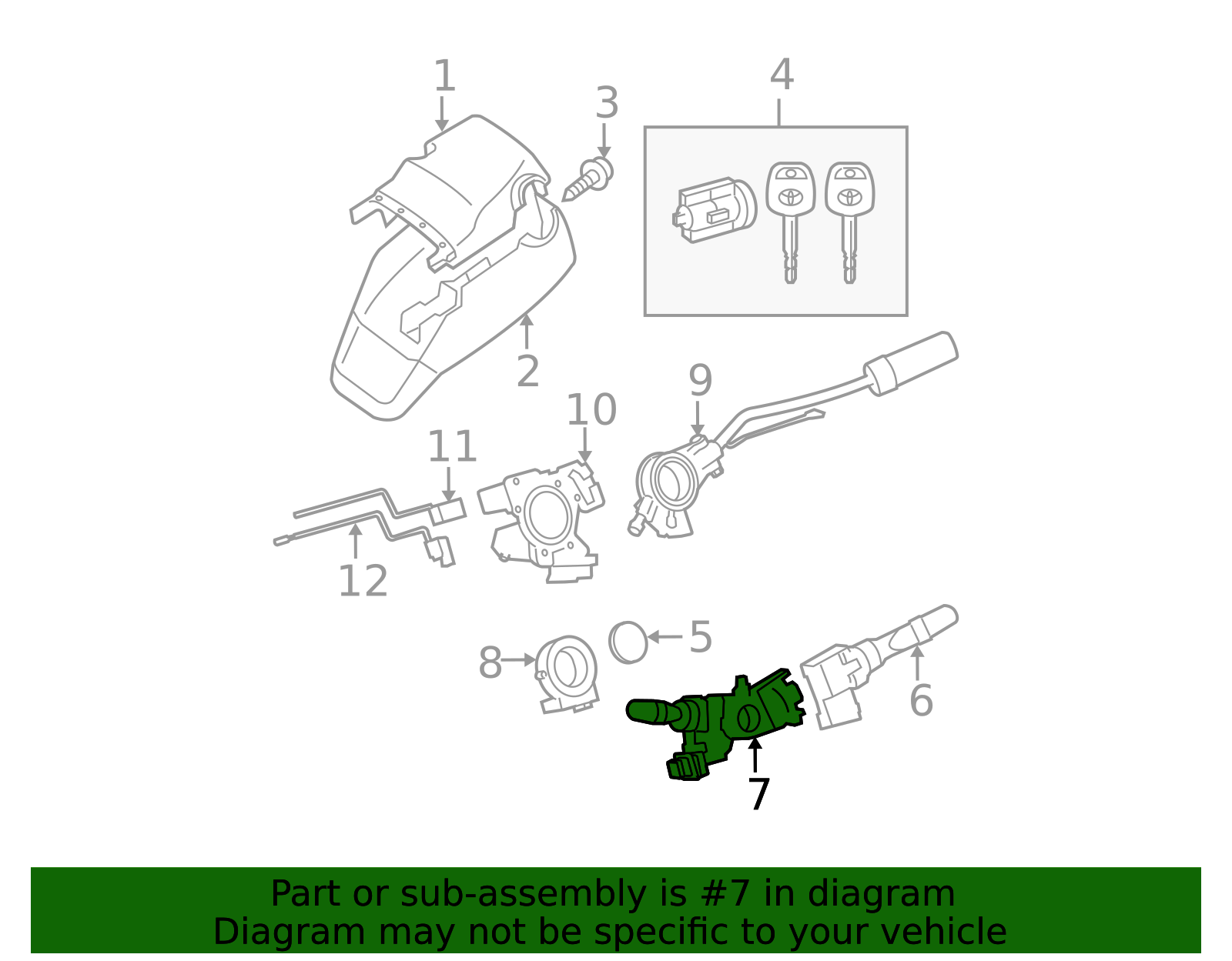 2008-2013 Toyota Headlamp Dimmer Switch 84140-0E041 | Toyota Parts Center