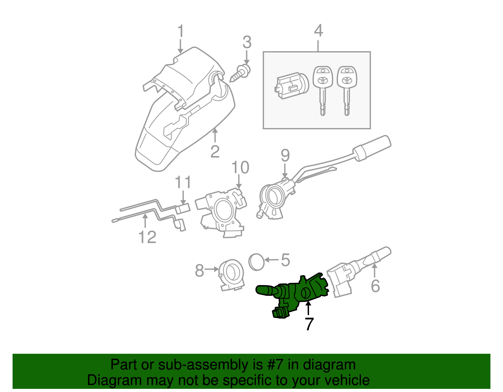 84140-07140 - Headlamp Switch - 2005-2008 Toyota | OEM Genuine Toyota Parts